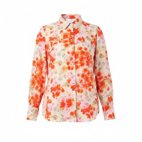 FRANCHETTI BOND Ricciarda Pansies Classic Shirt - Red