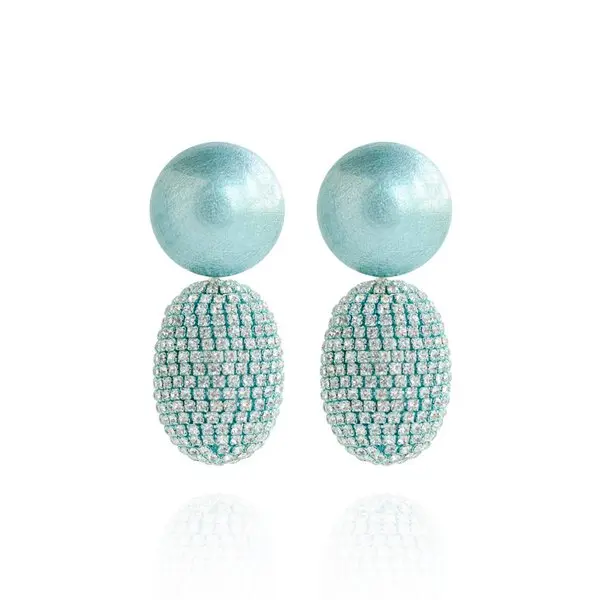 SAULE LABEL Selena Clip-on Earrings In Azure Dream - Blue