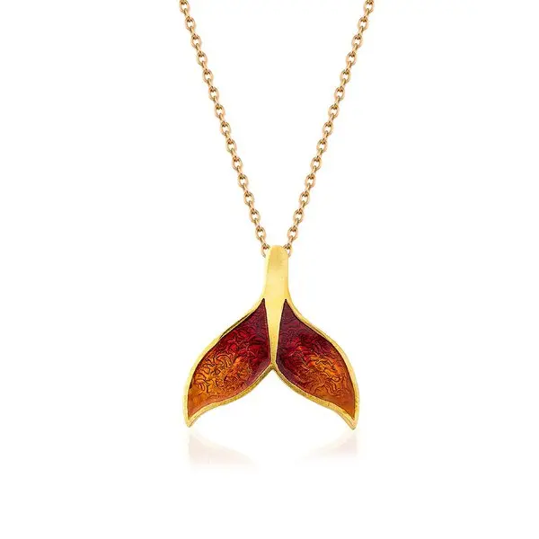 MILOU JEWELRY Whale Tail Necklace - Orange