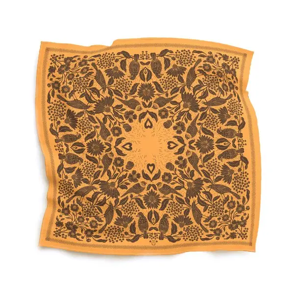 SILK&SOUL Bird Scarf - Yellow