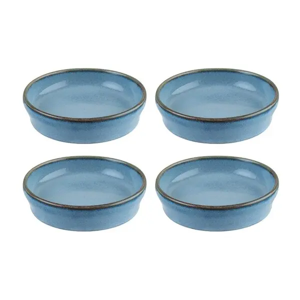Turgla Home Sky Round Porcelain Side Bowl Set Of Four - Blue