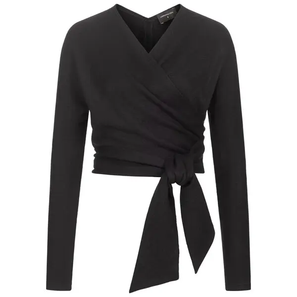 MARIANNA DÉRI Knitted Wrap Top - Black