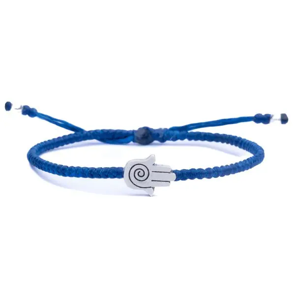 HARBOUR UK Sterling Silver & Rope Hamsa Bracelet - Blue