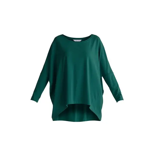 PAISIE Wide Neck Oversized Lyocell Jersey Top - Green