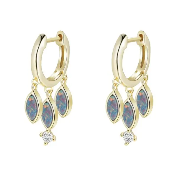 KAMARIA Opal Boho Shaker Huggie Earrings - Black