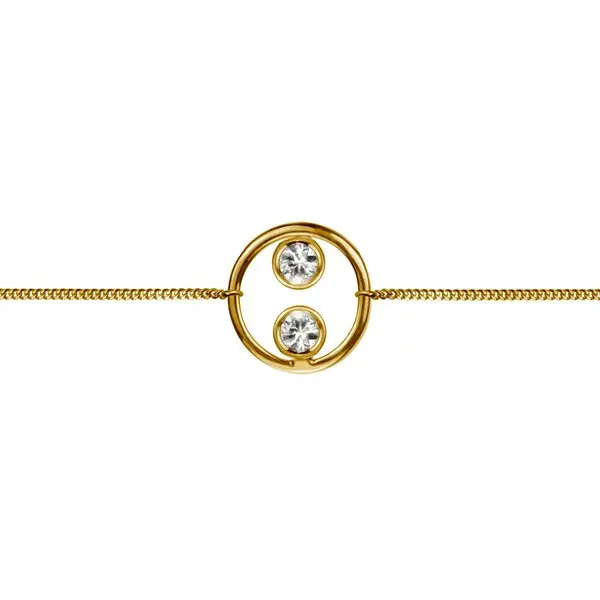 LEE RENEE Halo Bracelet White Sapphires - Gold