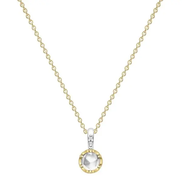 DINNY HALL White / Silver / Yellow April White Sapphire Birthstone Pendant - White/silver/yellow