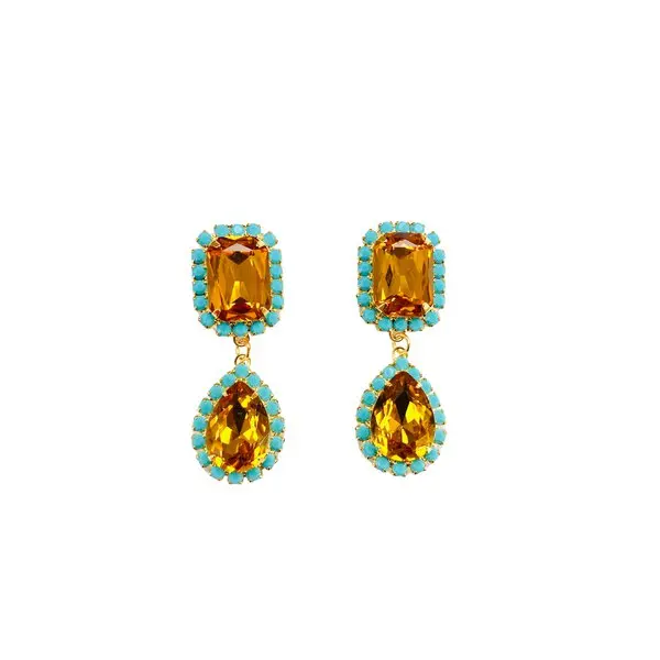 THE PINK REEF Jewel Drop In Sunflower And Turquoise - Yellow