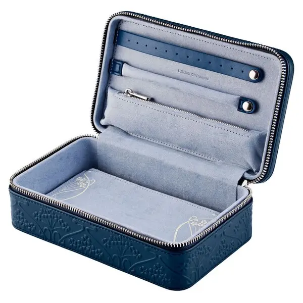 Wolf Liberty Medium Jewellery Zip Case Navy - Blue