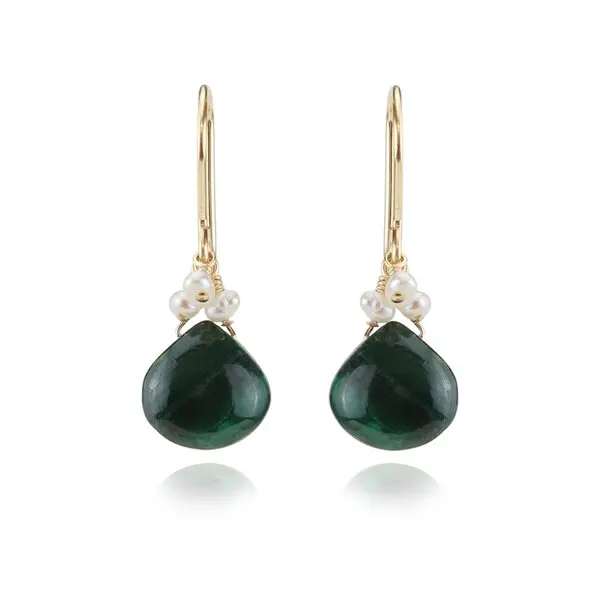 MOUNIR LONDON Malachite And White Pearl Drop Earrings - Green