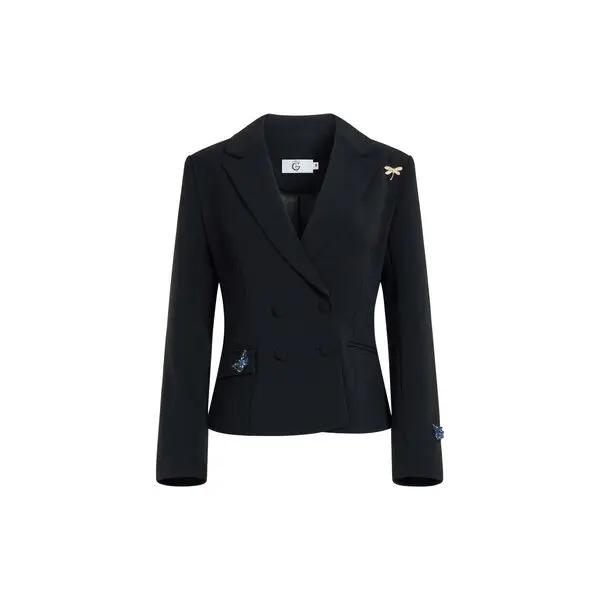 THE GT ATELIER Butterfly-detail Blazer - Black