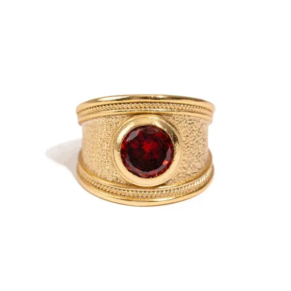 EBRU JEWELRY Gold / Red Majestic Ruby Gold Statet Ring Red - Gold/red