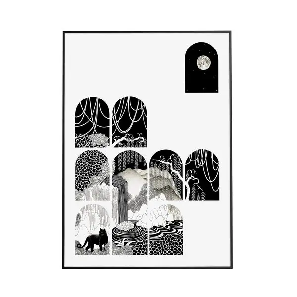 ABI OVERLAND JERSEY Peeking Through Art Print S - Black