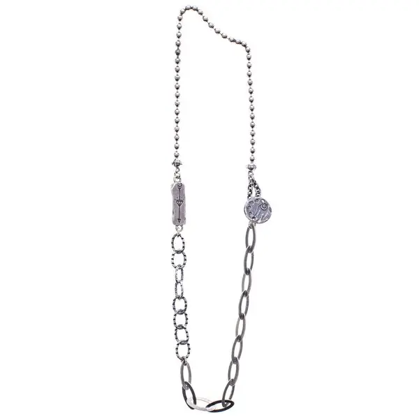 GEM KINGDOM Sterling Mixed Link Necklace Sweet Dreams I I W - Silver