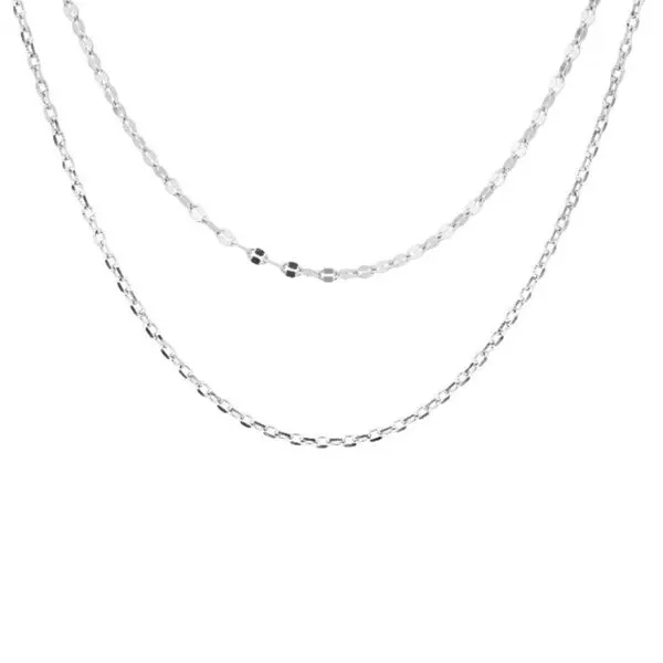 BERMUDA WATCH COMPANY Annie Apple Reina Sterling Double Chain Necklace - Silver