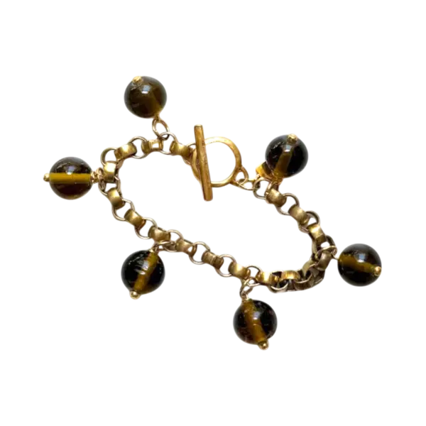 SCCOLLECTION Olive Bead & Chain Bracelet - Green