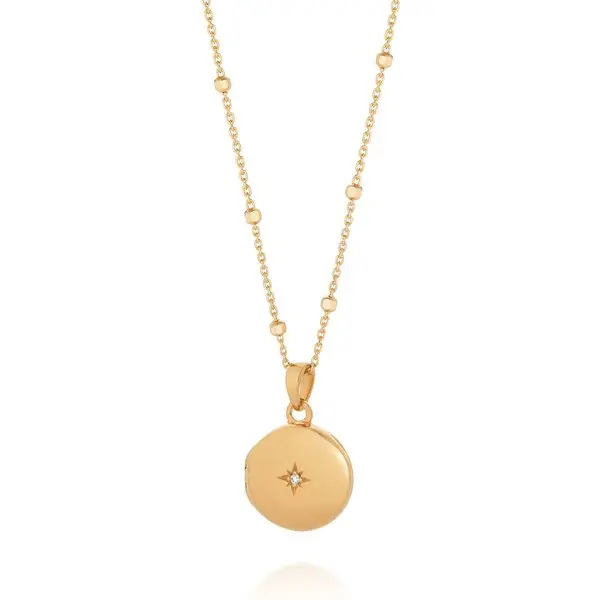 NELLOU JEWELLERY Starlight Keepsake Locket Plated Sterling Silver - Gold
