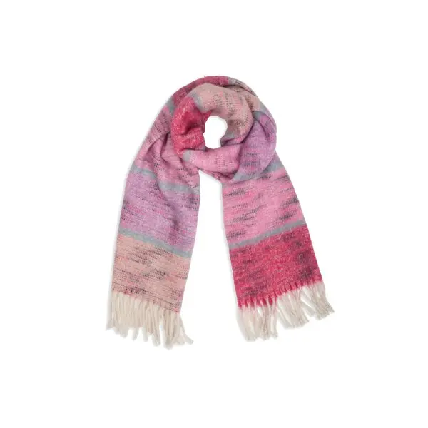 Saachi Cozy Oversized Fringe Scarf - Pink