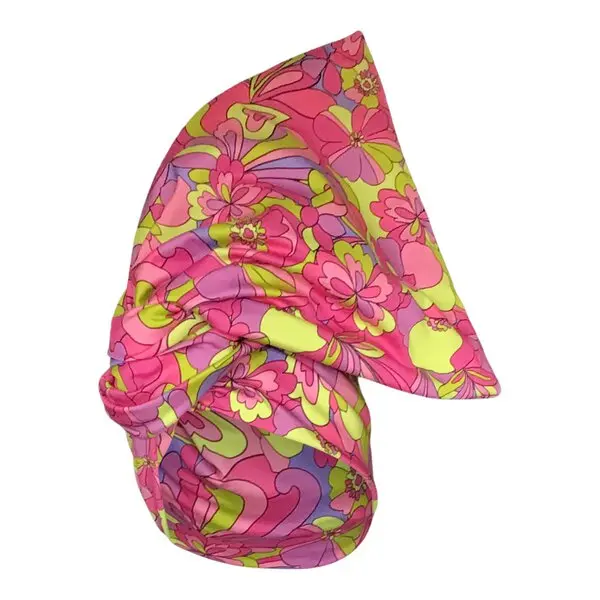 ROMER MILLINERY Twisturban Turban In Mod Cotton Print - Pink
