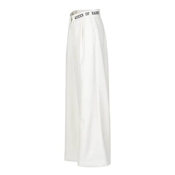 VAZAF Wide Leg Tailored Trousers With Embroidered Waistband