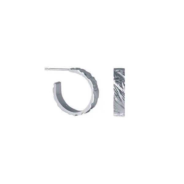 EDGE ONLY Rugged Hoop Earrings Sterling - Silver