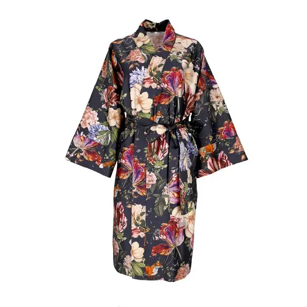 DECOFLUX HOME Cotton Kimono Magic Garden Dark Hm - Blue