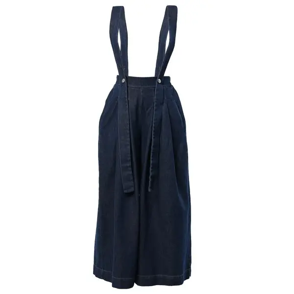 METAMORPHOZA Full-length Wide-leg Dark Denim Pants - Blue