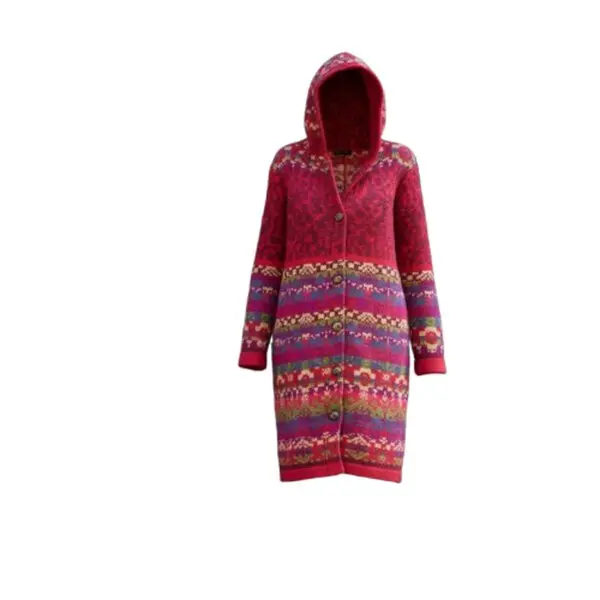 Saachi Fair Isle Nordic Long Cardigan