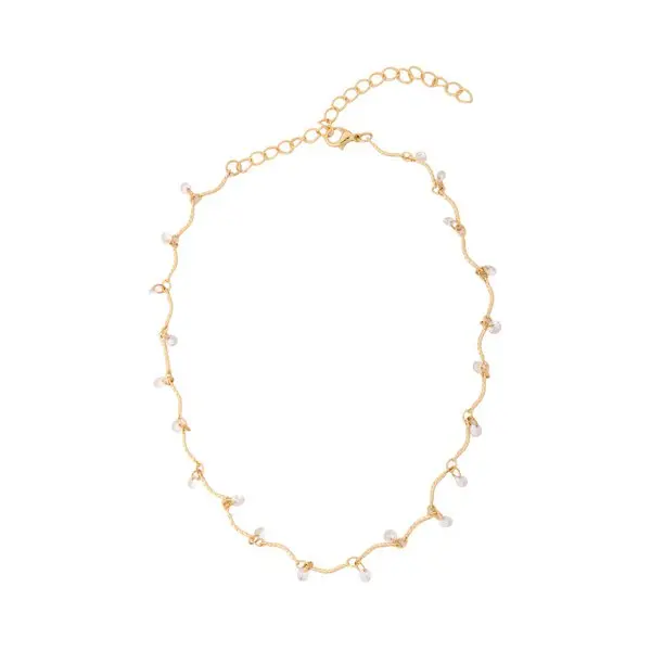 Saachi Glass Stone Necklace - Gold