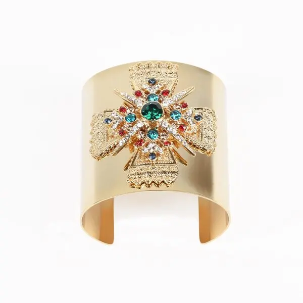 ADDICTED2 Gold / Blue / Red Croce Del Sud Bracelet Gold Plated With Crystals - Gold/blue/red