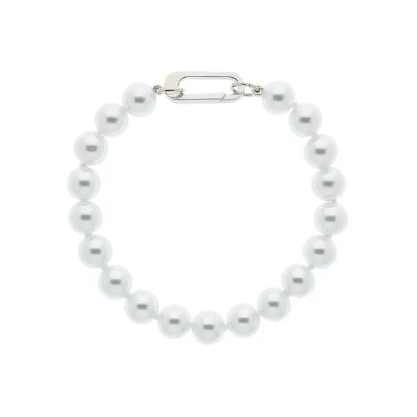 EMMA HOLLAND JEWELLERY Pearl & Platinum Clasp Bracelet - White