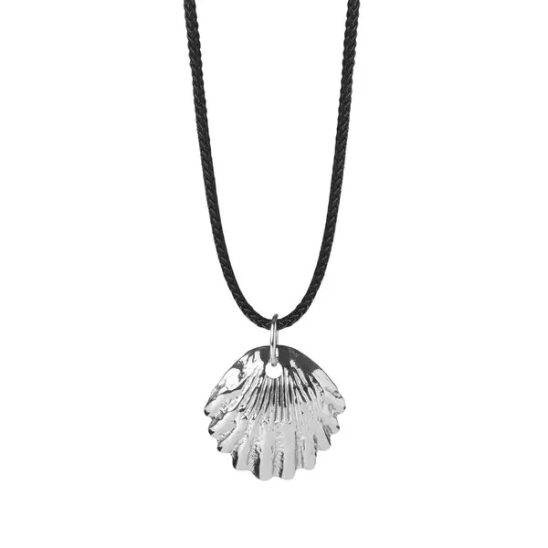 MURU Shell Cord Necklace - Silver