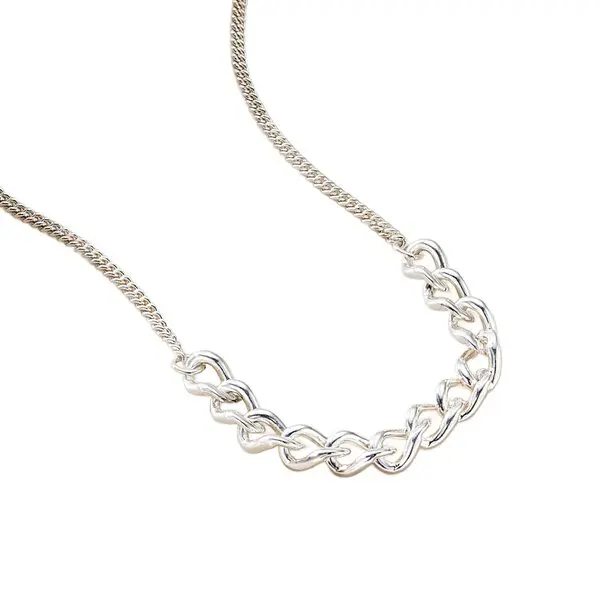 POSH TOTTY DESIGNS Double Chain Necklace - Silver