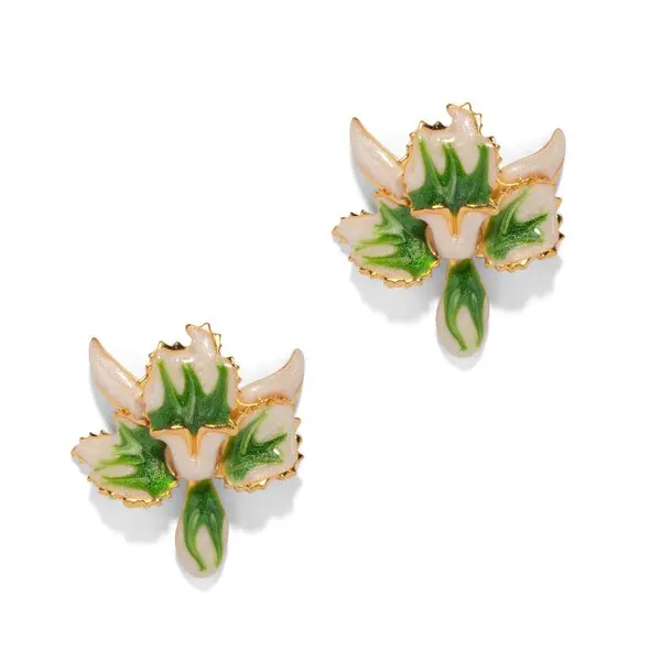 THE PINK REEF Tiny Jade Orchid Earring - Green
