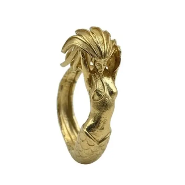 SILVER & ELEGANT En Siren Mermaid Mythic Ring - Gold