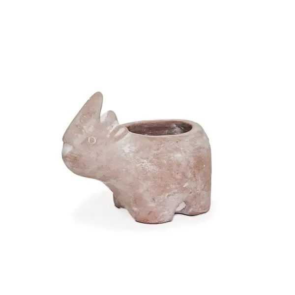 KORISSA Neutrals Terracotta Pot Rhino - Orange