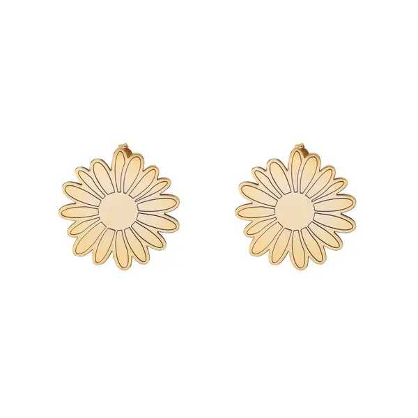 SILVER MOON Sterling Silver Earrings – Solar Bloom - Gold
