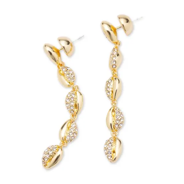 CLASSICHARMS Lucia Cascade Pavé Crystals Shell Drop Earrings - Gold