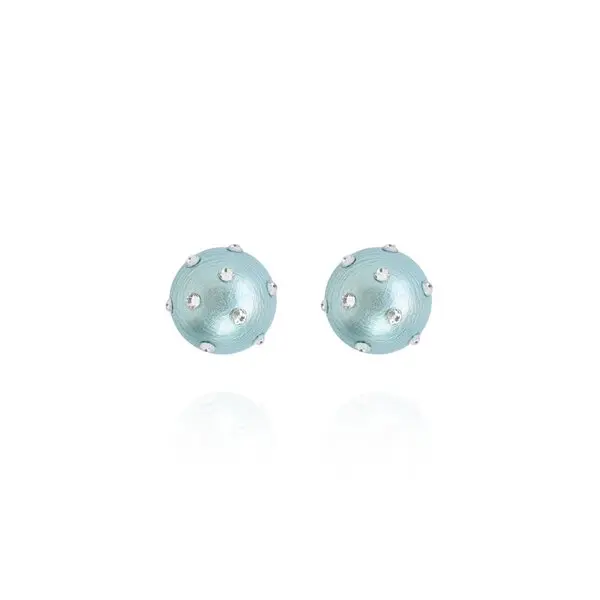 SAULE LABEL Gaia Jet Petite Earrings In Aqua - Blue