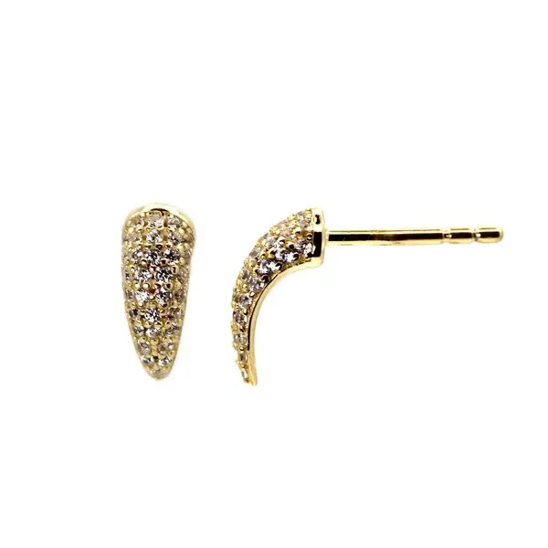 VICSTONENYC FINE JEWELRY Horn Stud Earrings - Gold