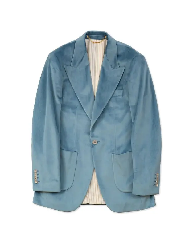 GRESHAM BLAKE Light Velvet Jacket - Blue