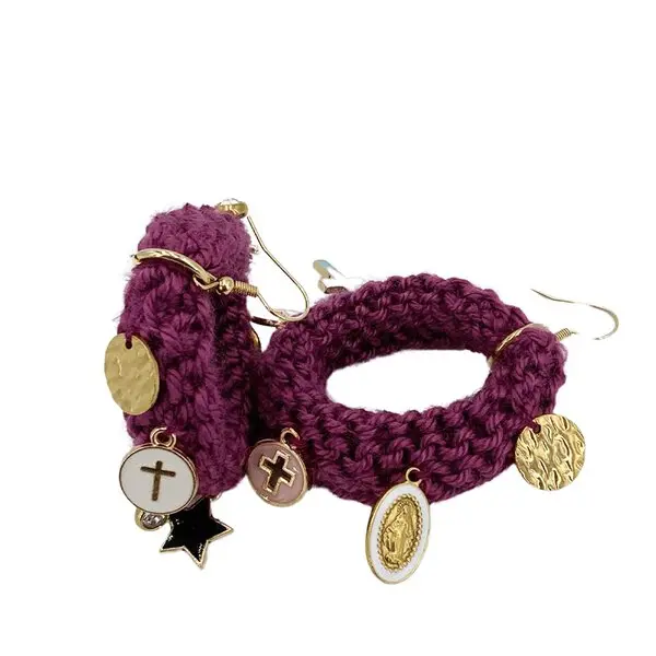 HILO DE MAR Drop Earrings Wine - Red