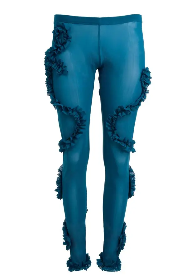 Natalia Petruch Beth Leggings In Teal - Blue