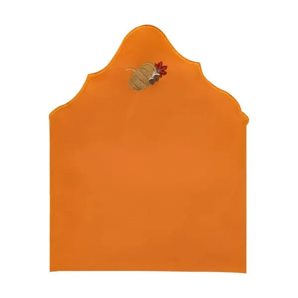 KM HOME COLLECTION Pumpkin Embroidery Cotton Napkin Set Of 2 - Orange