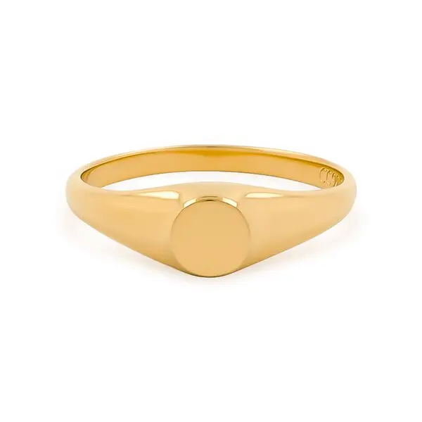 Côté Caché Petite Round Pinky Signet Ring - Gold