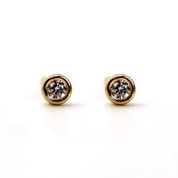 VICSTONENYC FINE JEWELRY Natural Diamond Stud Earrings - Gold