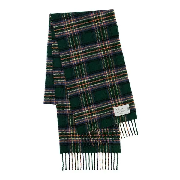 ARAMINTA CAMPBELL Amber Riverbank Lambswool Scarf - Green