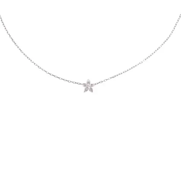 BLOOMTINE | EARTH ANGEL HQ Mini Bloom™ Moissanite Sterling Flower Necklace - Silver