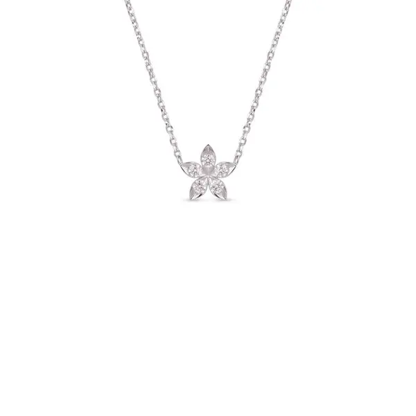 BLOOMTINE | EARTH ANGEL HQ Bloomtine Mini Bloom™ Moissanite Sterling Flower Necklace - Silver