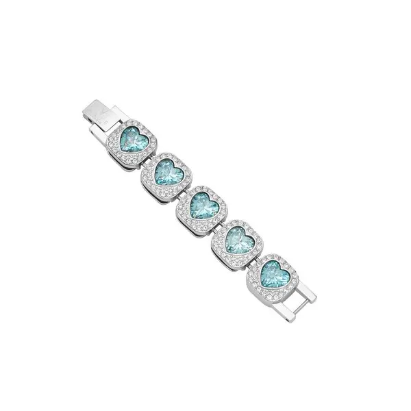 Arte Madrid Pet It On Heart-shaped Riviere Necklace Extender Paraiba - Blue